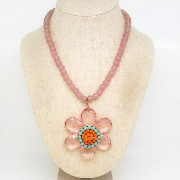 Lenora Dame | Jewelry | Lenora Dame Lucite Flower Statement Necklace | Poshmark